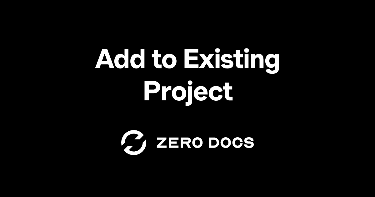 Add to Existing Project