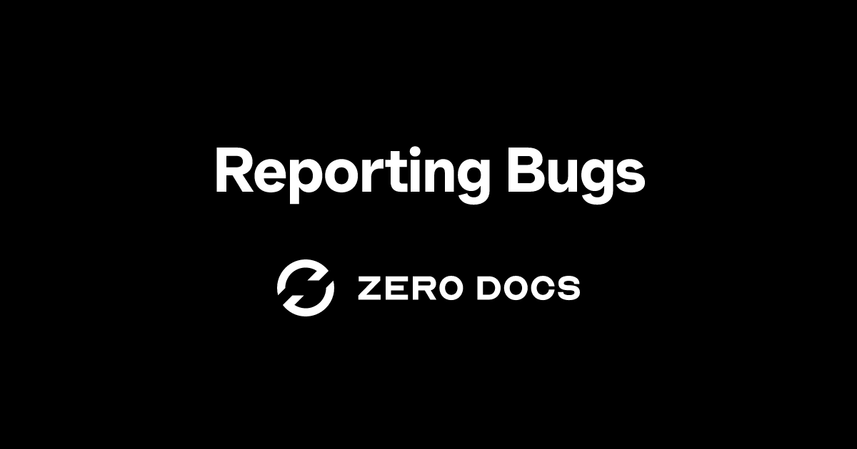 Reporting Bugs